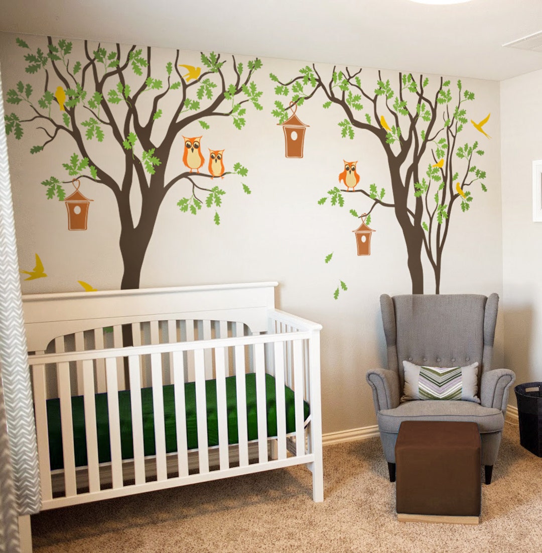 Removable Sticker Baby Nursery Tree Wall Decal Nursery Decor Large Tree ...