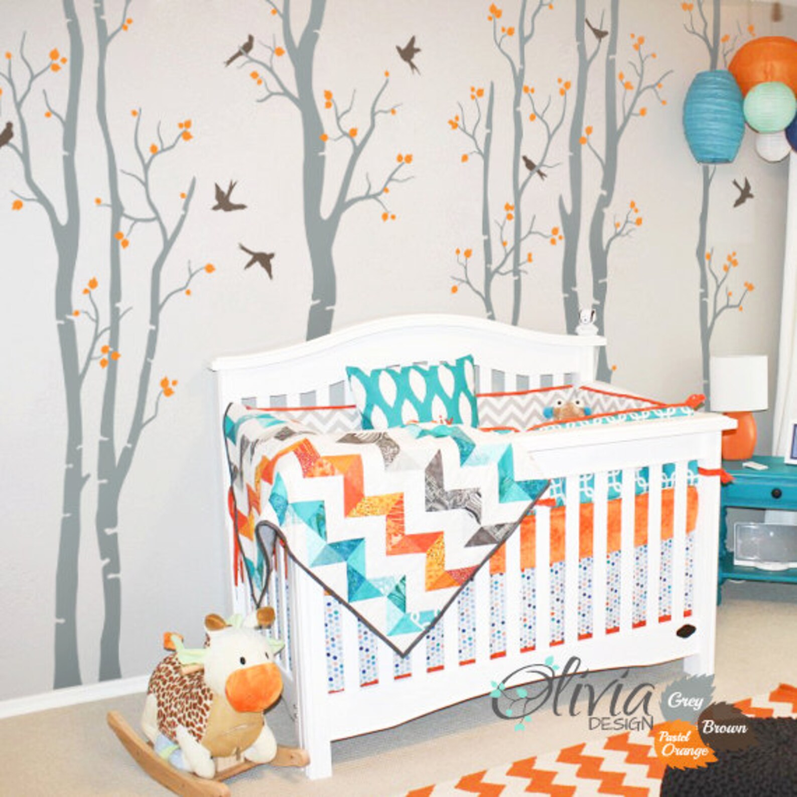 Baby Nursery Large White Tree Decal Huge Tree Wall Decal Wall | Etsy