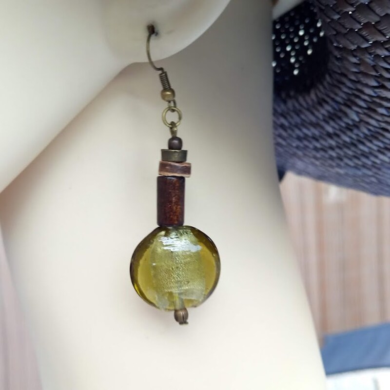 Khaki Earrings - Etsy UK