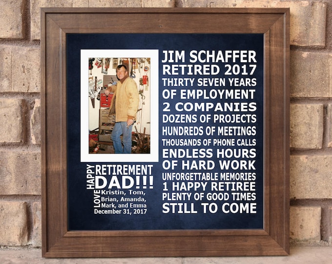 Retirement Custom Picture Frame - Personalized Frame - Wooden Frame ...