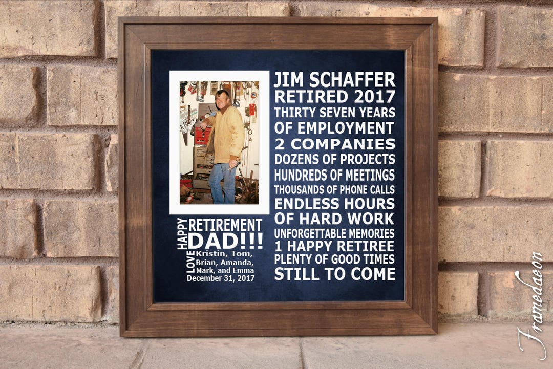 Retirement Custom Picture Frame - Personalized Frame - Wooden Frame ...