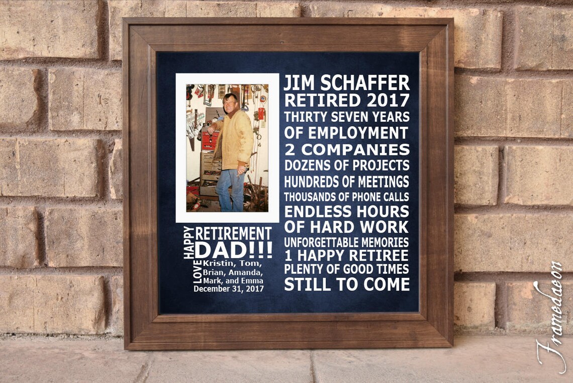 Buy Retirement Custom Picture Frame Personalized Frame Wooden Online in ...