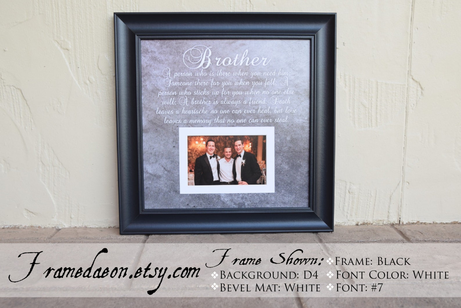 Brother Memorial Frame - Brother - Sympathy Gift - in Memory of ...