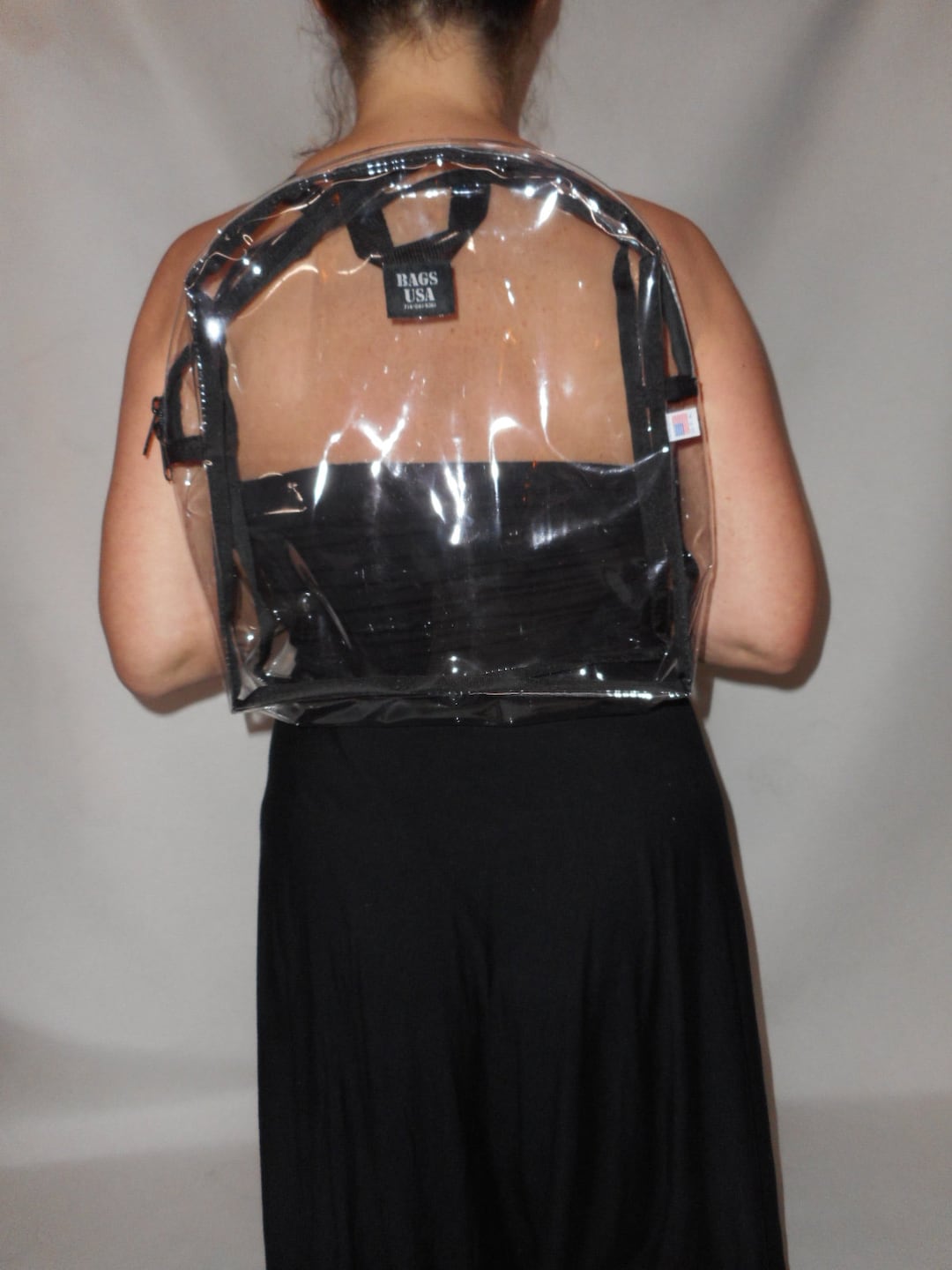 Clear Backpack, Medium Transparent Backpack With Front Zipper Pocket ...