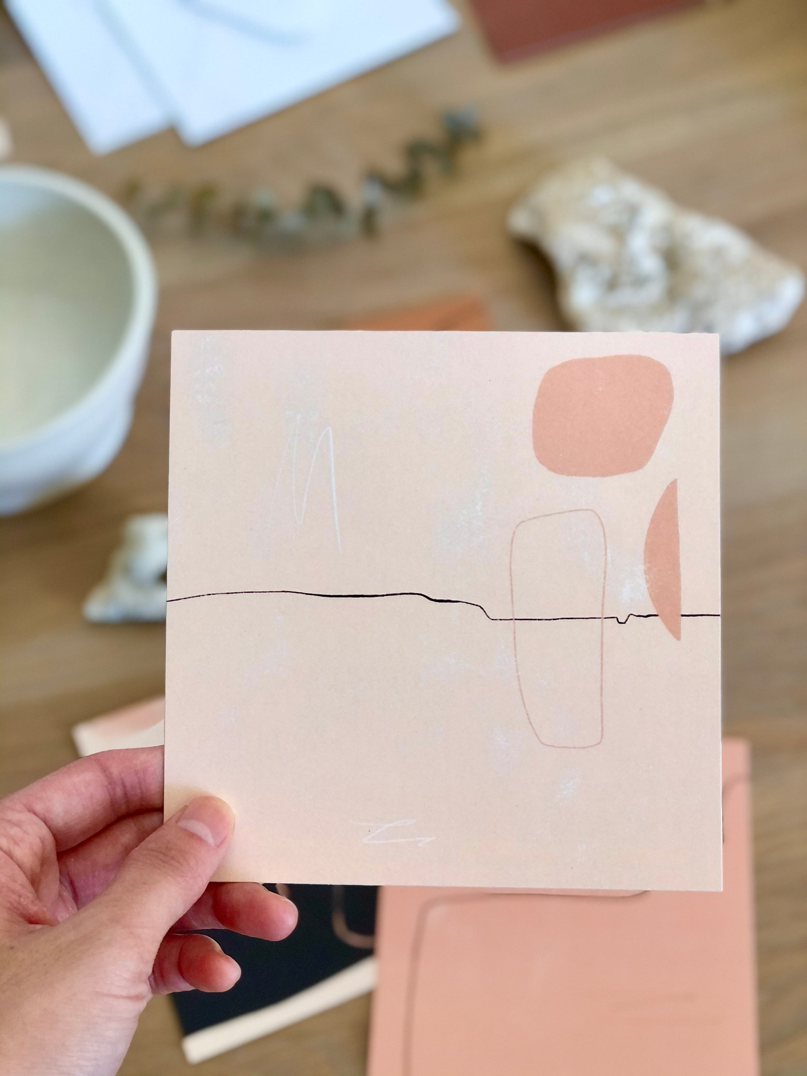 Set of 4 Minimalist Art Note Cards 100% RECYCLED PAPER | Etsy