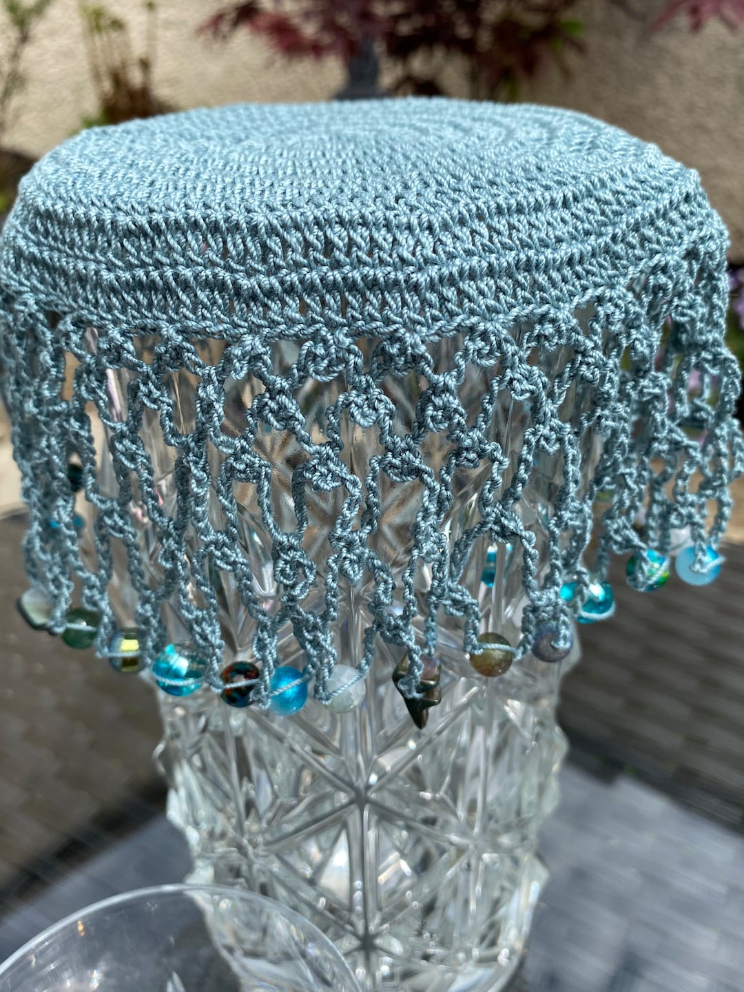 New Boho Design Vintage Inspired Crochet Beaded Jug Cover, Colour ...
