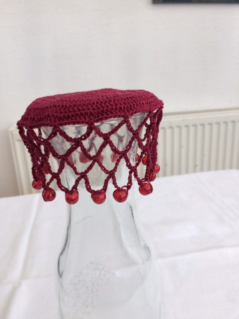 Vintage Inspired Beaded Wine Carafe/jug Cover Colour Claret - Etsy