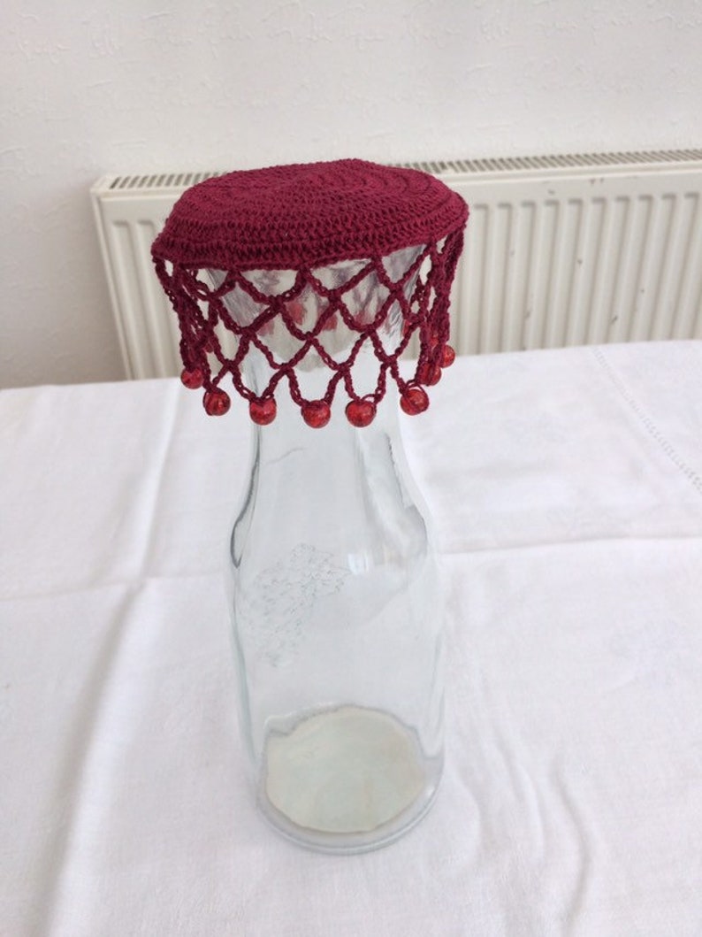 Vintage Inspired Beaded Wine Carafe/jug Cover Colour Claret - Etsy