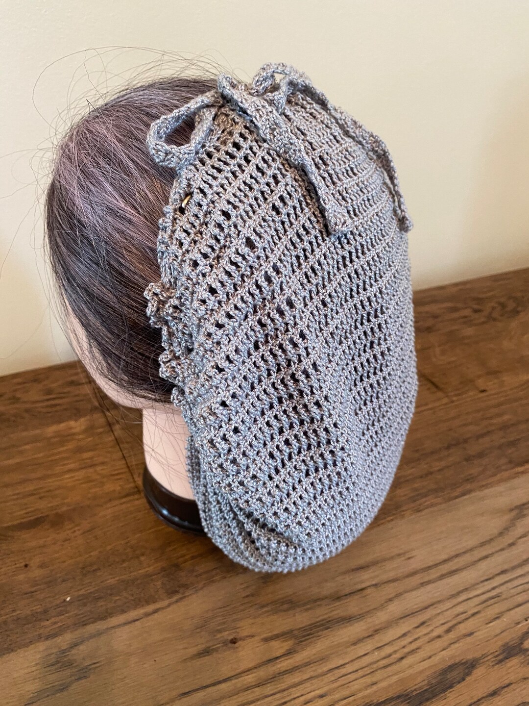 Vintage 1940s Inspired Crochet Snood Silver Grey - Etsy