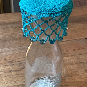 Vintage Inspired Beaded Jug Cover/wine Carafe Cover, Colour Jade Green ...
