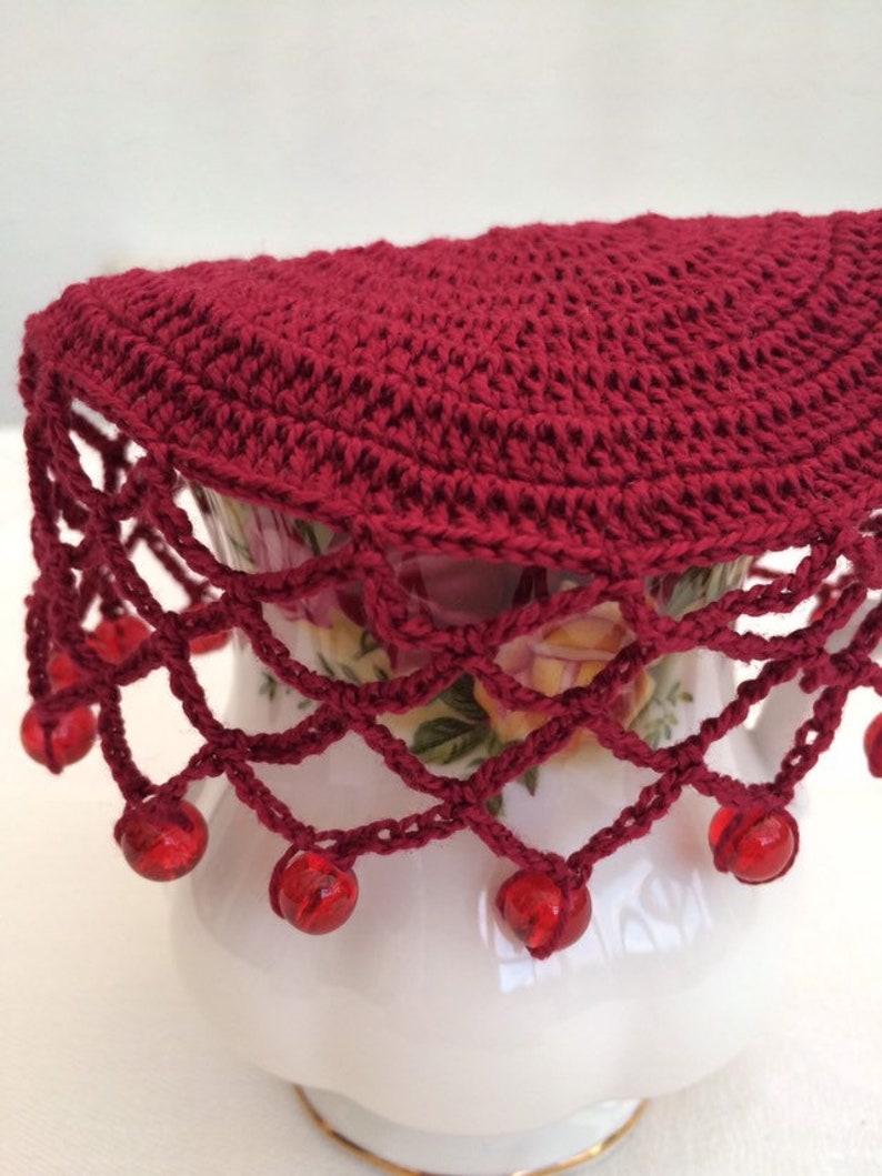 Vintage Inspired Beaded Wine Carafe/jug Cover Colour Claret - Etsy