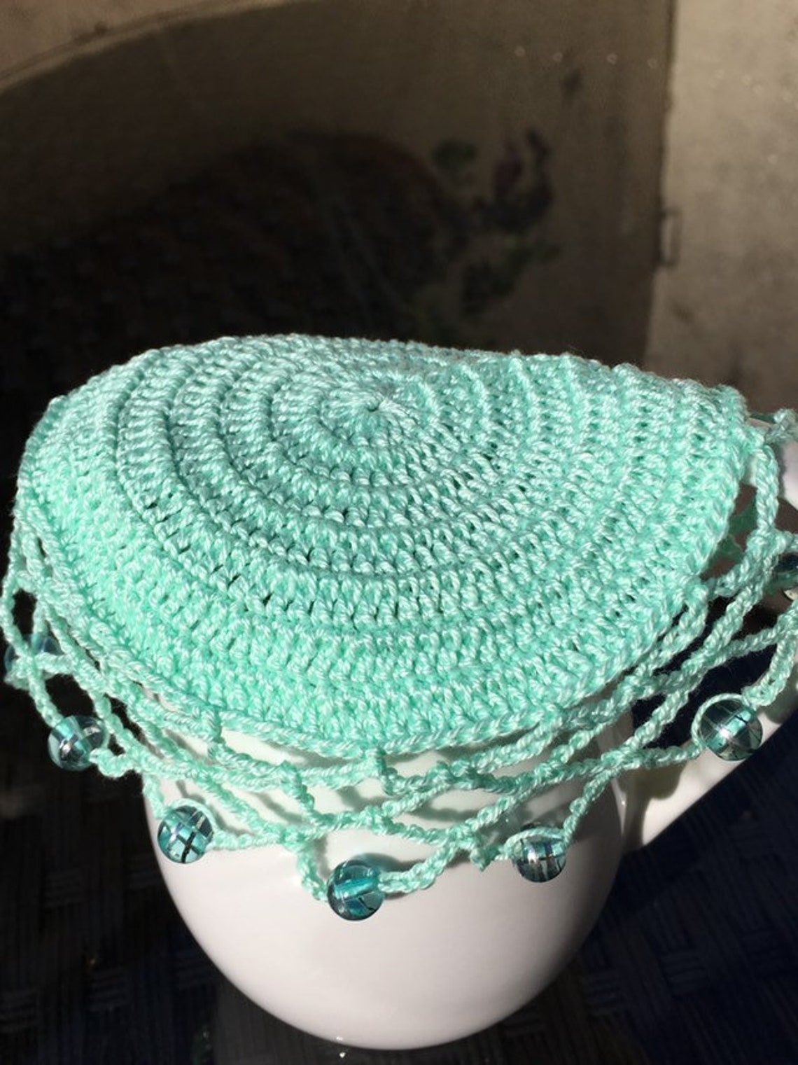 Vintage inspired crochet beaded jug/wine carafe cover colour | Etsy