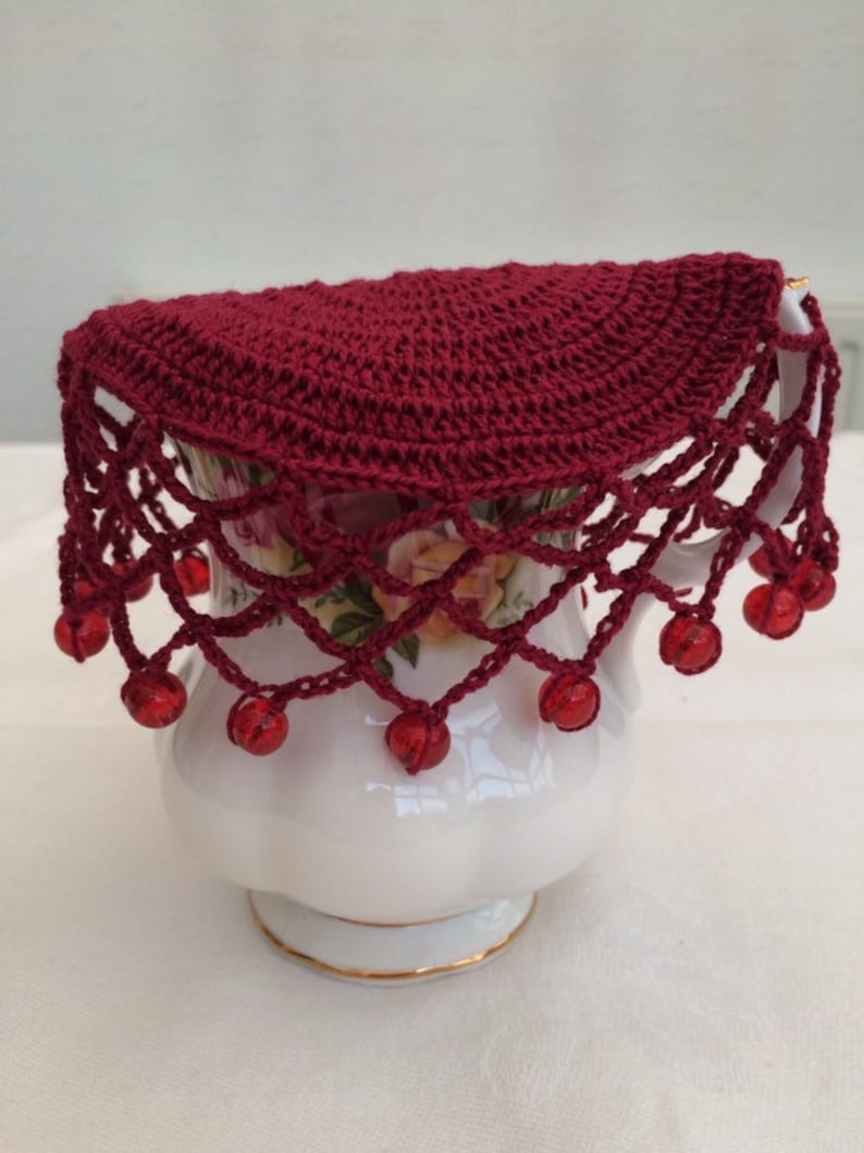 Vintage Inspired Beaded Wine Carafe/jug Cover Colour Claret | Etsy