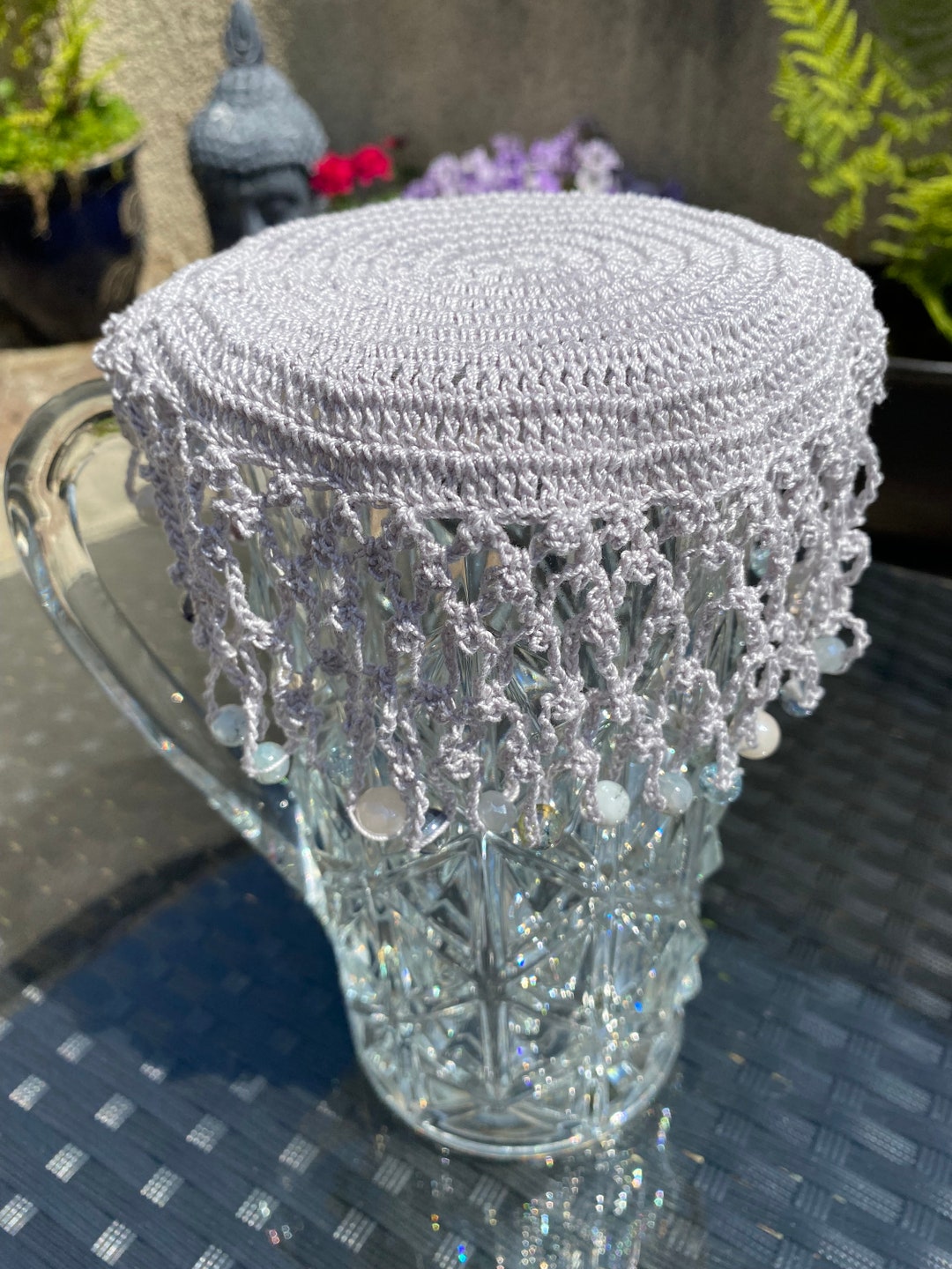 New Boho Design Vintage Inspired Crochet Beaded Jug Cover, Colour ...