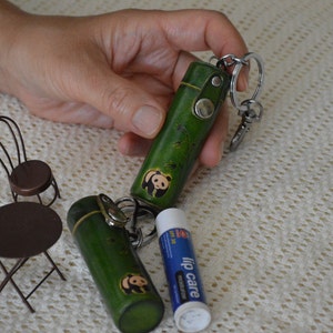 Genuine Leather Chapstick/toothpick Holder, Pill Case. Giant Panda ...