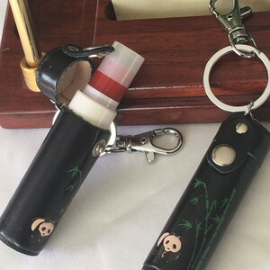Genuine Leather Chapstick/toothpick Holder, Pill Case. Giant Panda ...