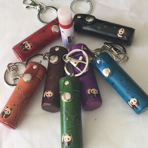 Genuine Leather Chapstick/toothpick Holder, Pill Case. Giant Panda ...