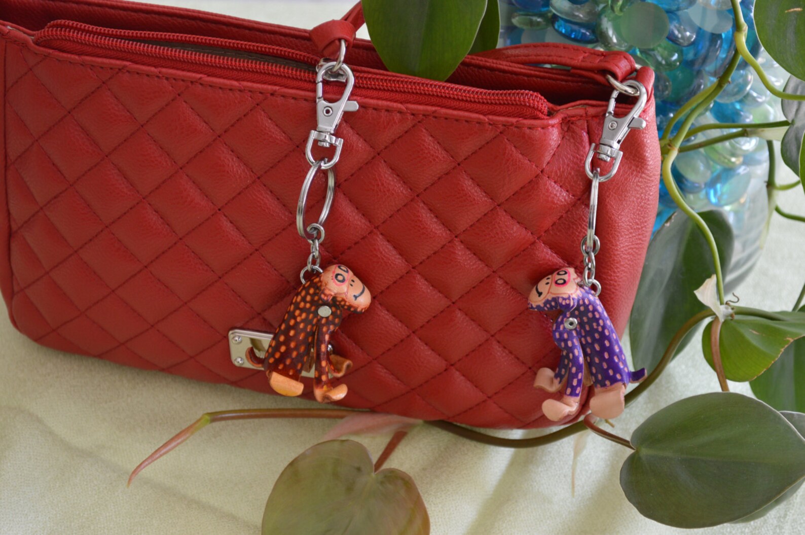 A Cute Monkey Shaped Genuine Leather Bag-charms or Key-chain - Etsy