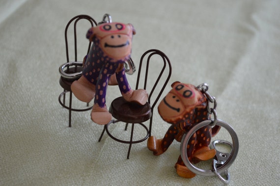 A Cute Monkey Shaped Genuine Leather Bag-charms or Key-chain - Etsy