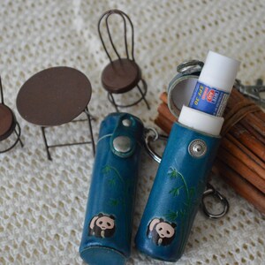 Genuine Leather Chapstick/toothpick Holder, Pill Case. Giant Panda ...