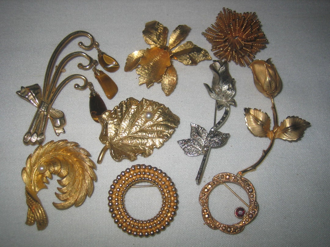 Vintage Stunning Lot of 9 Flower Brooches - Etsy