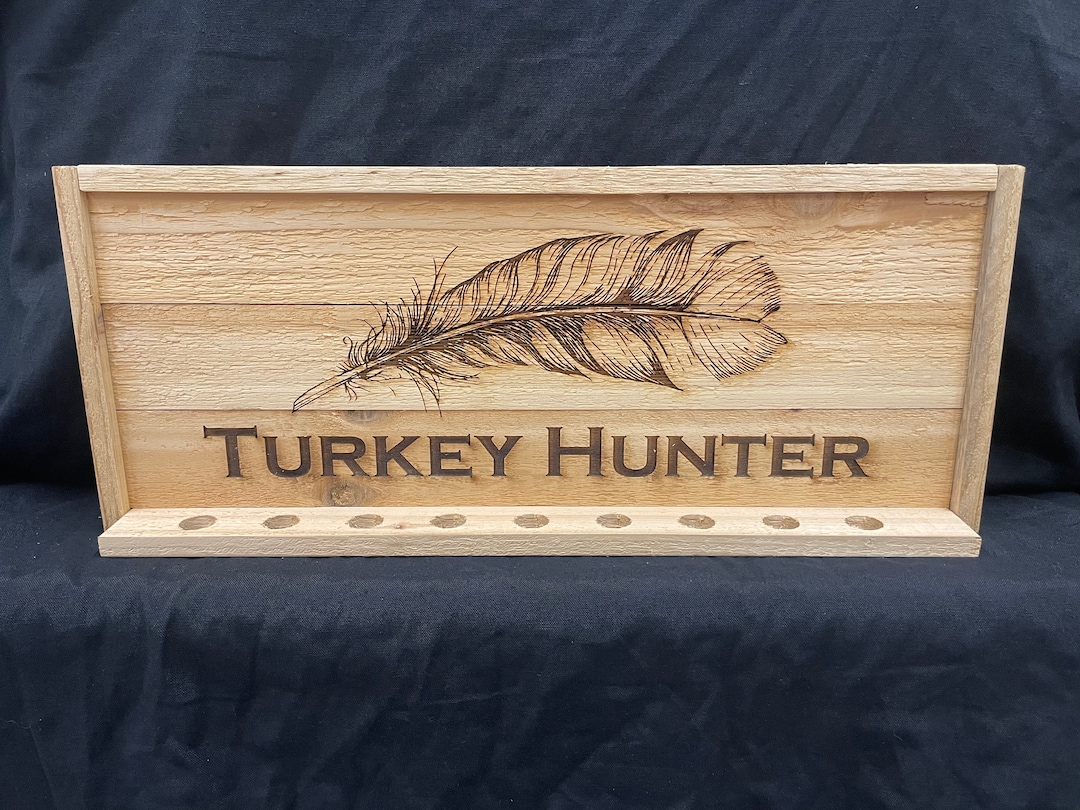 Laser Engraved Turkey Feather Beard Holder - Etsy