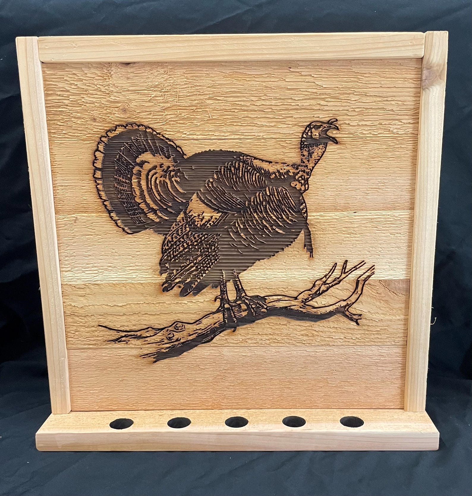 Laser Engraved Turkey on Limb Beard Display - Etsy