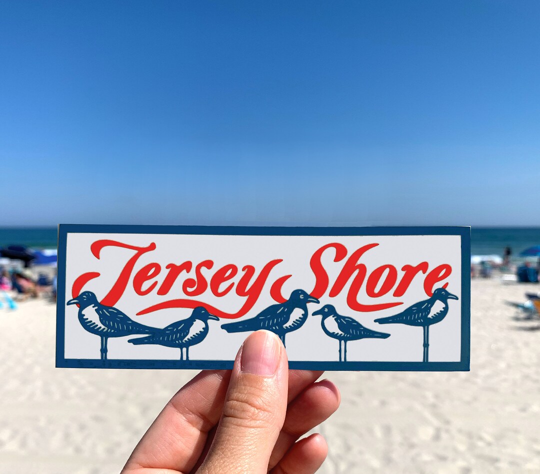 Jersey Shore High Quality Decal - Script Lettering With Seagulls ...