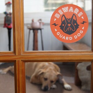 Beware of Guard Dog Window Decal Sign - Etsy