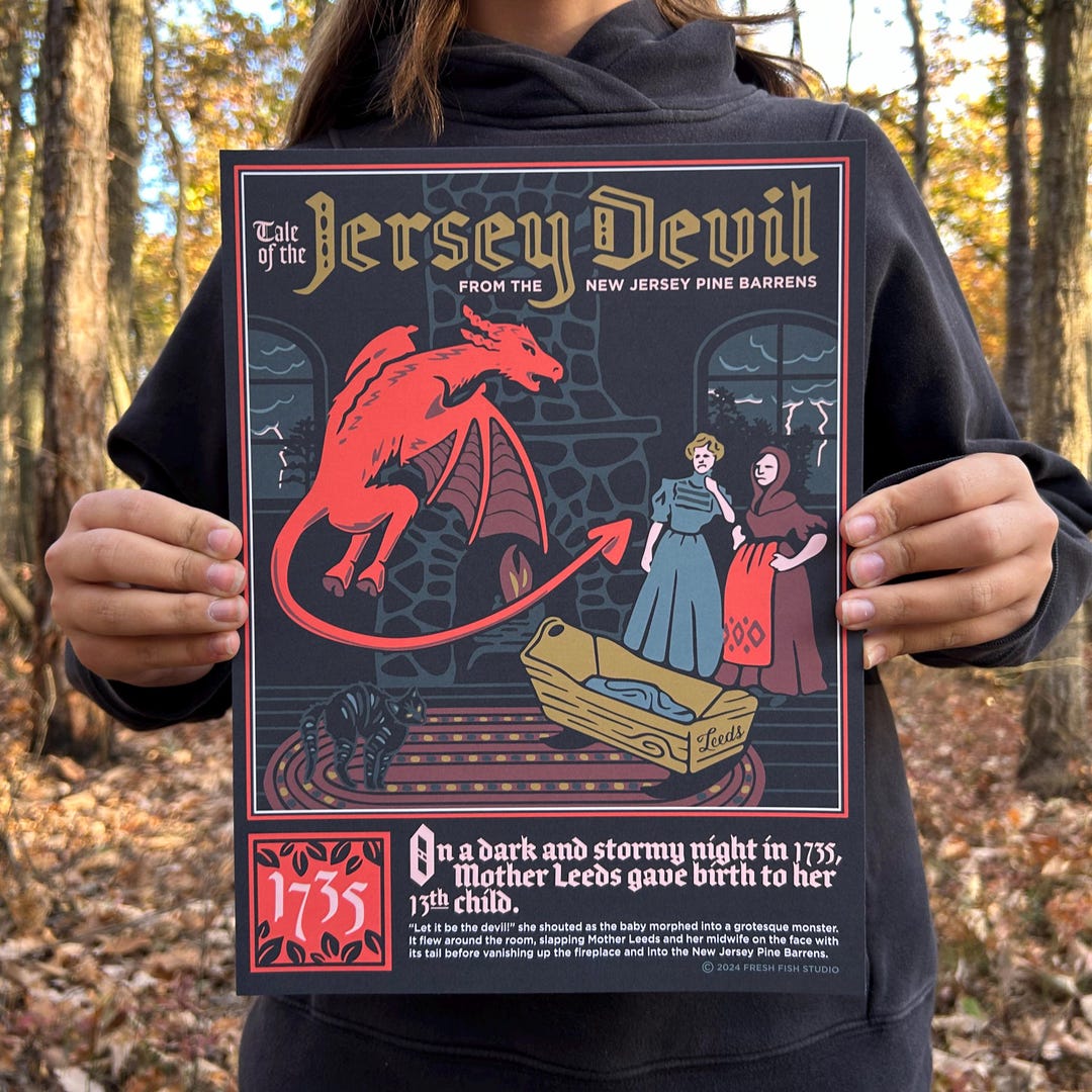 Birth of the Jersey Devil From the New Jersey Pine Barrens 9" X 12 ...