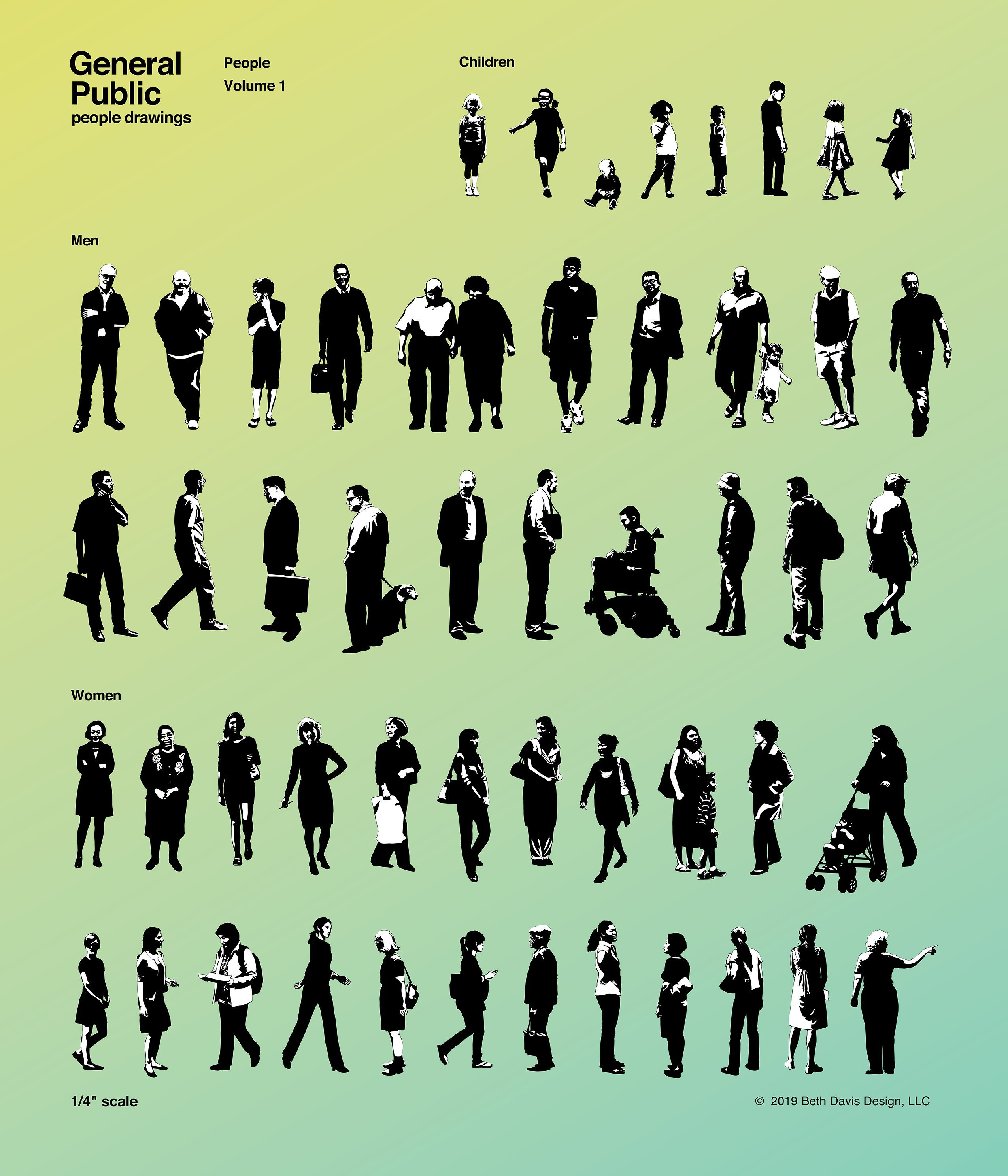People / Silhouette Vector Art for Architects, Designers, Etc. (scale ...