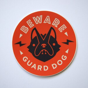 Beware of Guard Dog Window Decal Sign - Etsy