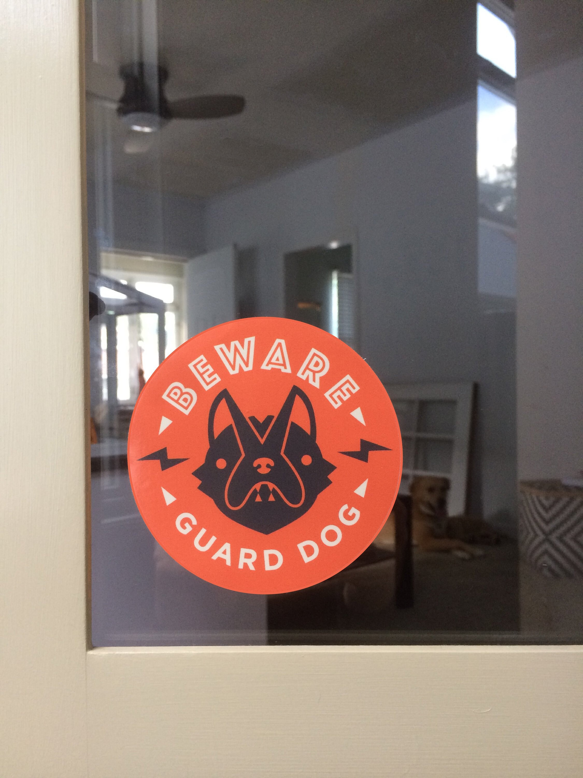 Beware of Guard Dog Window Decal Sign | Etsy