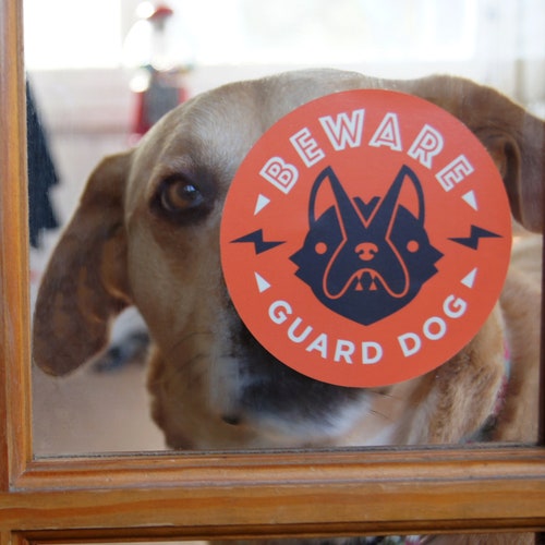 Beware of Guard Dog Window Decal Sign - Etsy