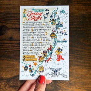 Set of 10 TEN Historic New Jersey Shore Map Postcards Featuring 14 ...