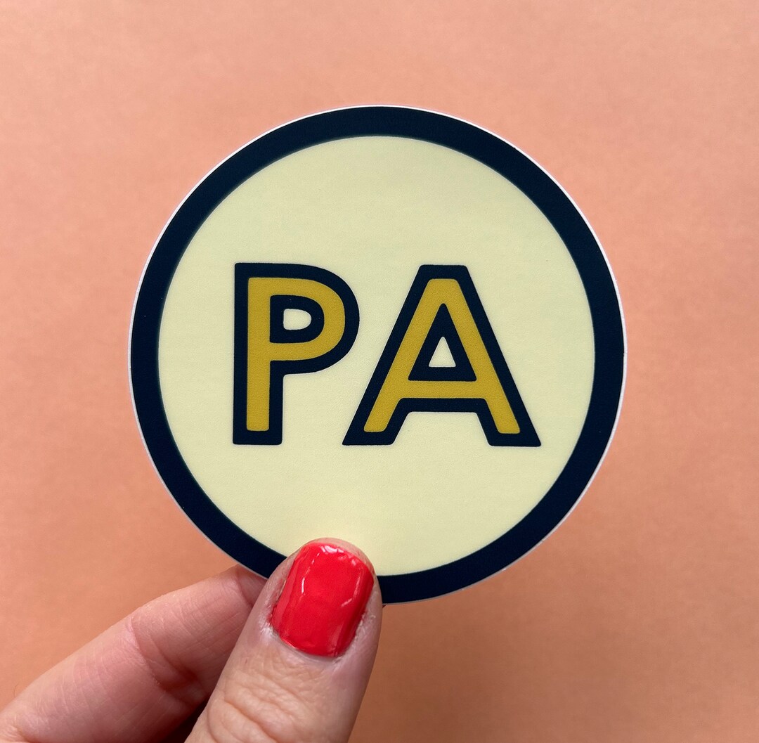 PA Pennsylvania Retro Lettering in Circle Bumper Sticker / High Quality ...