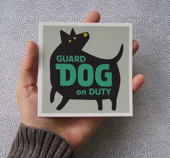 Beware of Guard Dog Window Decal Sign | Etsy