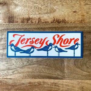 Jersey Shore High Quality Decal - Script Lettering With Seagulls ...