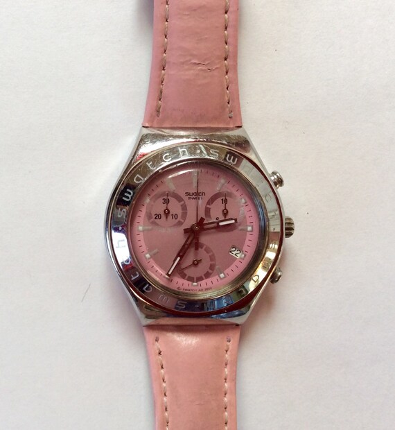 SWATCH IRONY CHRONOGRAPH Ladies Pink Quartz Watch Chr… - Gem