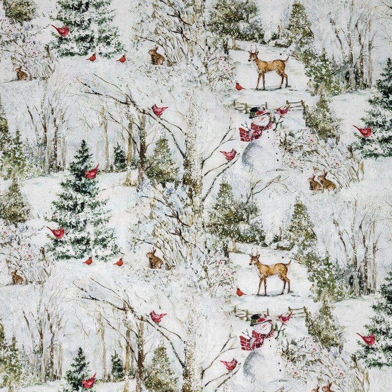 Winter Print Fabric - Etsy