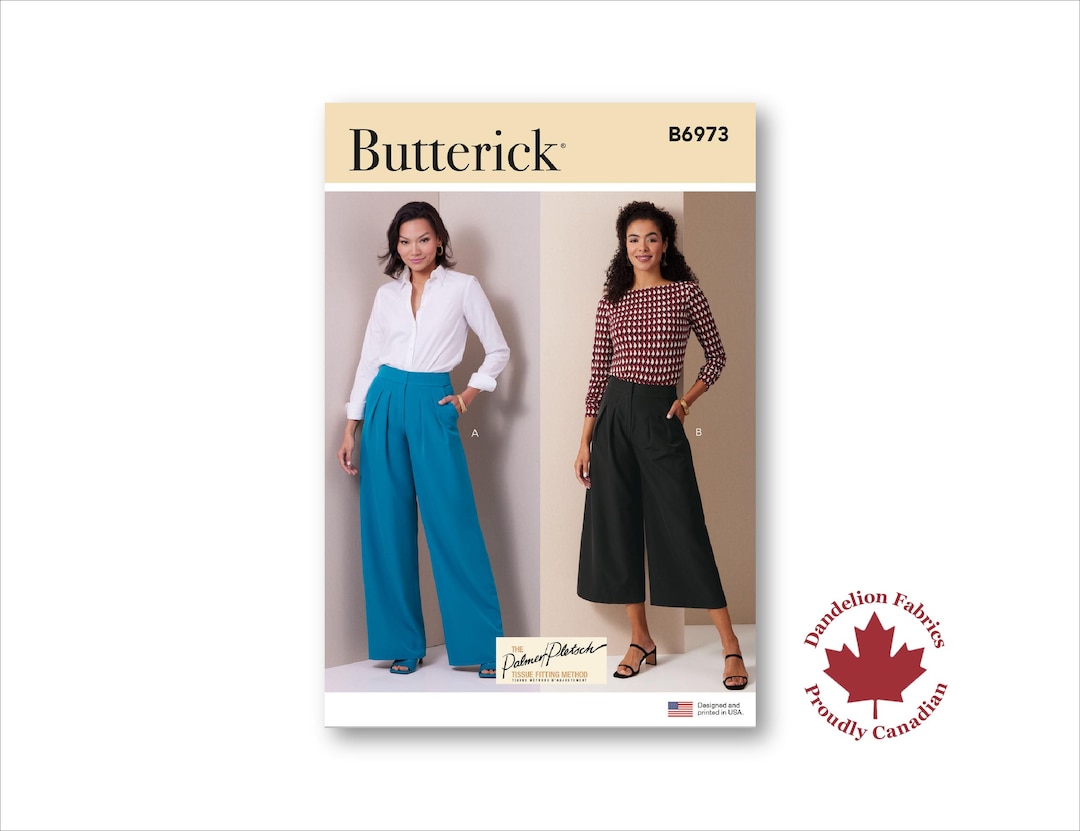 Wide Legged Pleated Pants- Butterick Pattern- Shaped Waistband, Fly ...