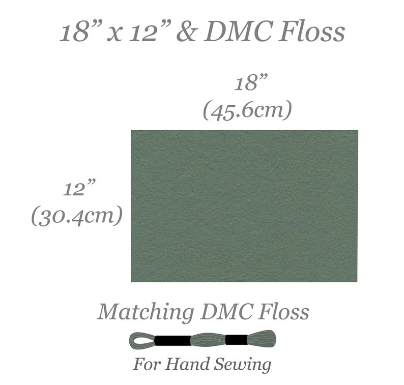 Sage Green Felt Wool Blend 2 Sizes Available - Etsy