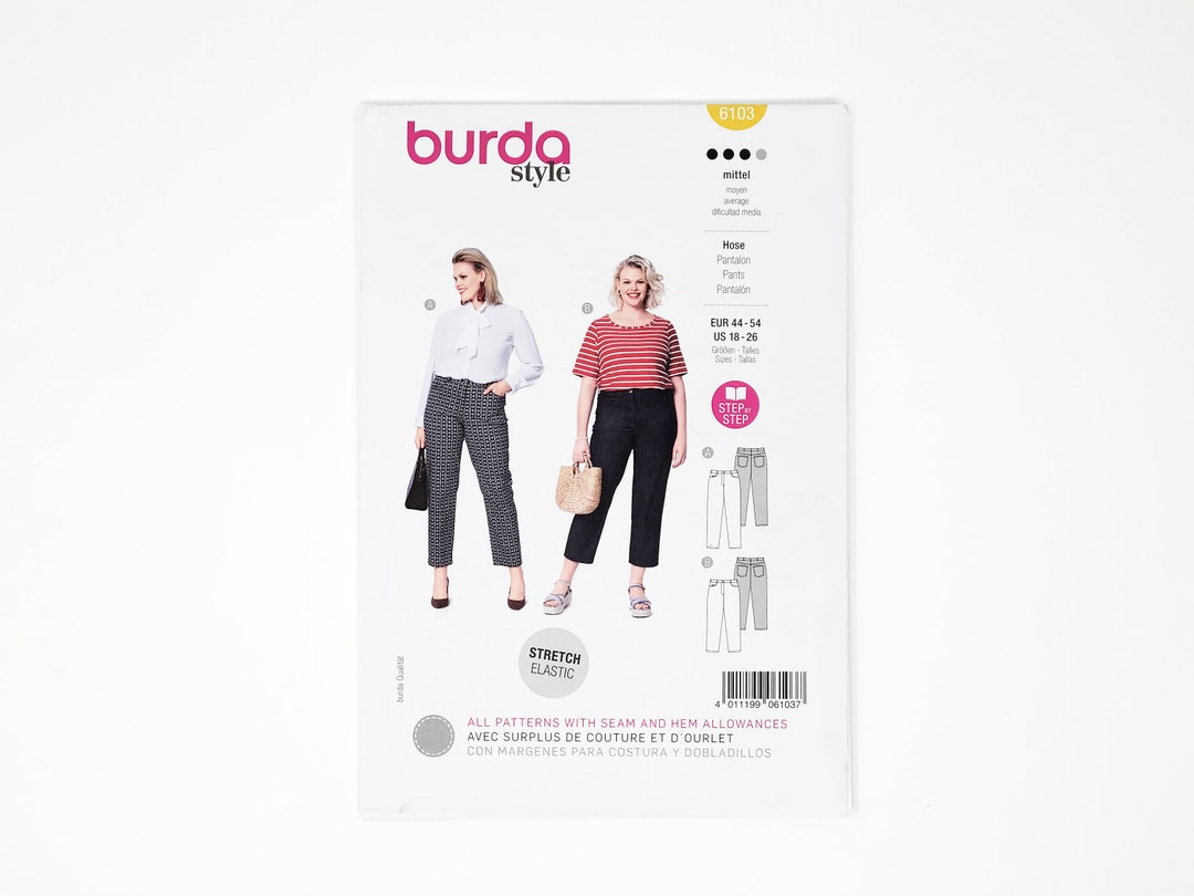 Capri Jean Pattern- Burda Pattern- Cropped 5-pocket Style Jeans With ...