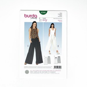 Palazzo Pants Pattern- Burda Pattern- Wide Legged Pull-on Trousers ...