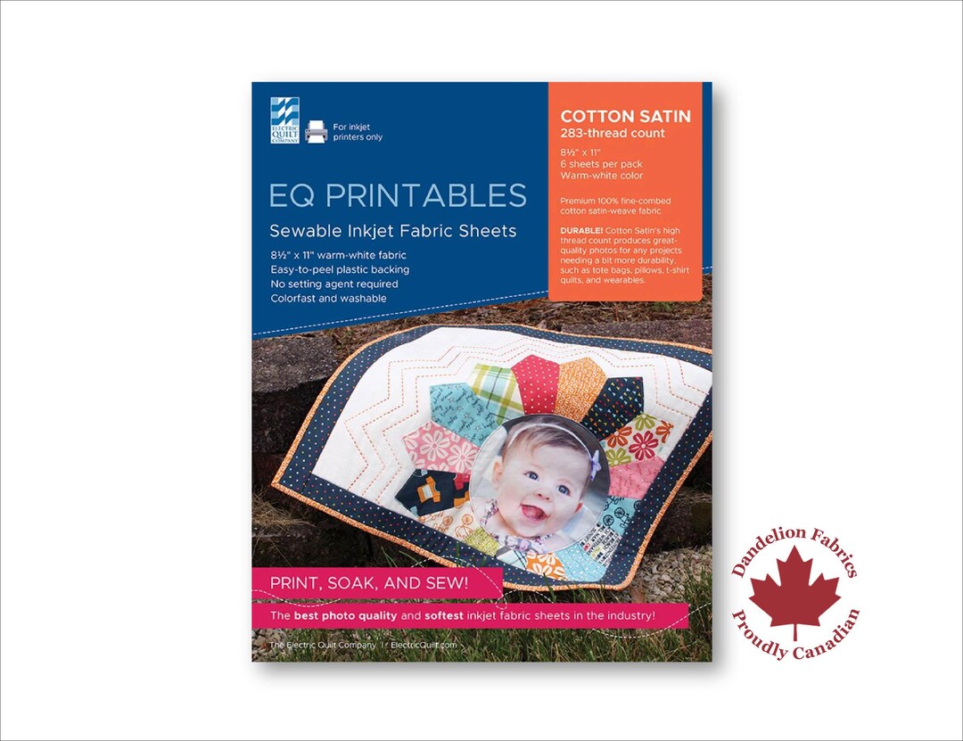 Printable Quilt Fabric- EQ Printables- Sewable Inkjet Fabric Sheets ...