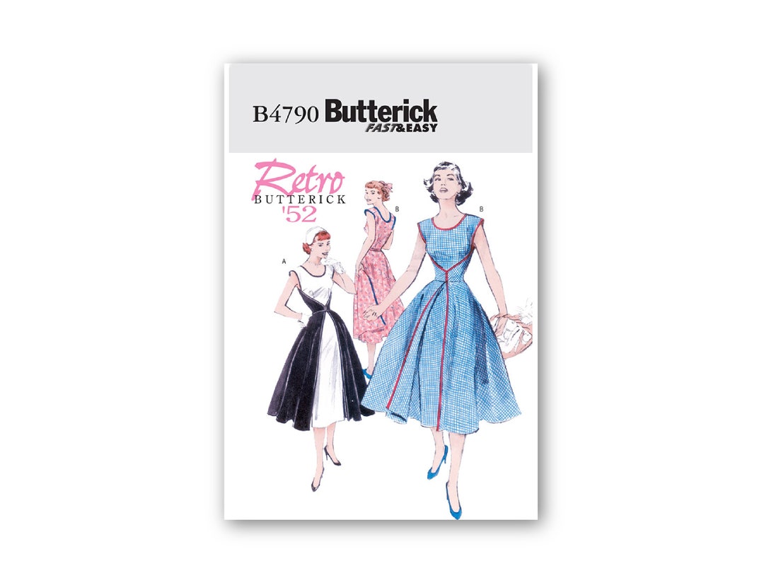 1950s Wrap Dress- Retro Butterick 1952- Wrap Dress With Full Skirt ...