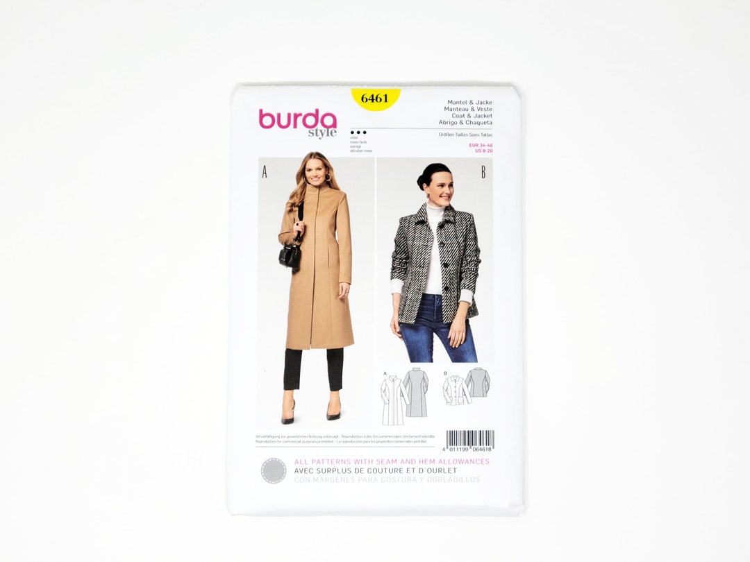 Fitted Coat Pattern- Burda Pattern- Coat or Jacket With Princess Seams ...