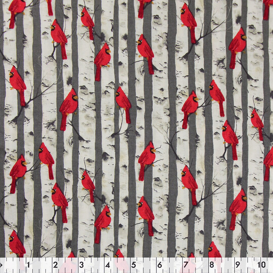 Cardinals Cotton Fabric- 100% Cotton Plain Weave- Printed Quilting ...