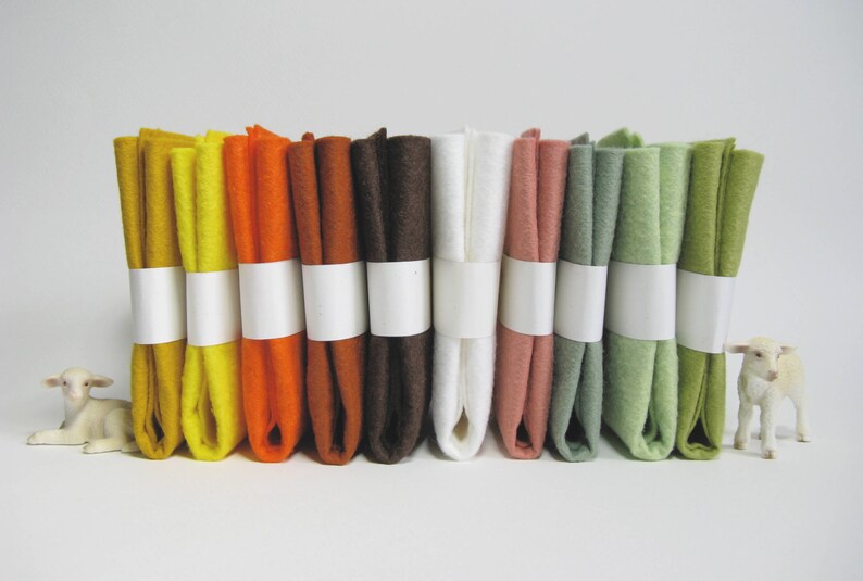 10 Piece Pack of Wool Blend Felt Sheets 9" X 12" (22.8cm X 30.5cm) - Etsy