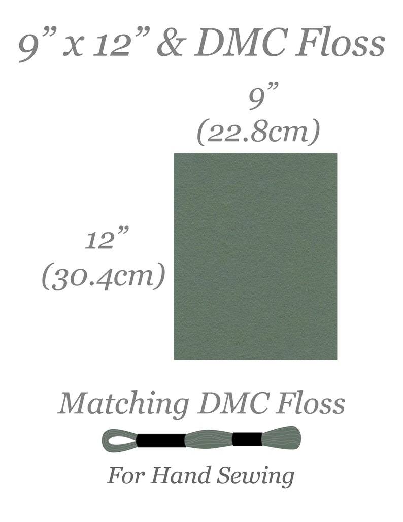 Sage Green Felt Wool Blend 2 Sizes Available - Etsy